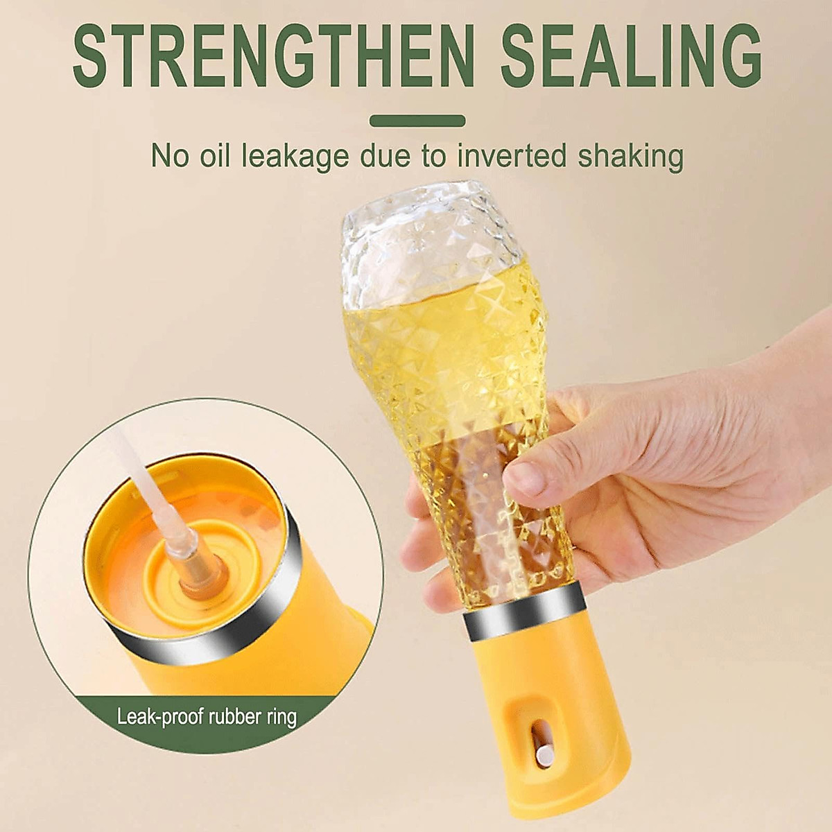 FBITE Olive Oil Sprayer Mister | Edible Oil Spray - 260ml Glass Spritzer Bottles Multi Purpose Oil Sprayer for BBQ,Salad,Baking,Grill