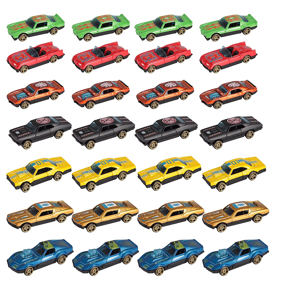 ThinkMax Valentins Day Cards for Kids with 28 Pack Mini Die-Cast Metal Cars, Valentines Classroom Gift Exchange Party Favor Supplies for Boys Girls.