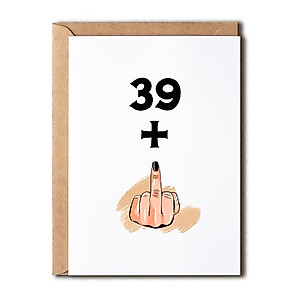LillaGifts Funny 40Th Birthday Card - 39+1 Women Or Men - Sweet 40 Years Old Birthday Gift - Gift Perfect For Husband Wife Brother Sister 5 x 7 inches