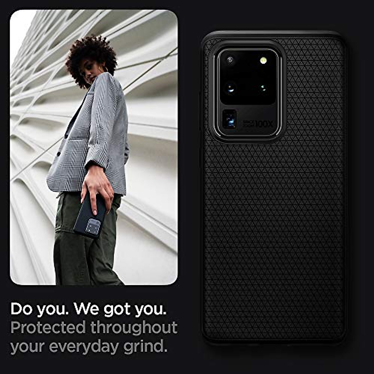 Spigen Liquid Air Armor Designed for Samsung Galaxy S20 Ultra Case/Galaxy S20 Ultra 5G Case (2020) - Matte Black