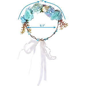 MEANT2TOBE Baby Shower Decoration for Mom To Be and Dad To Be, Blue Flowers style Tiara + Blue & White Sash + Blue & White Dad to be pin, Maternity Gift for Her and Him, mommy to be sash