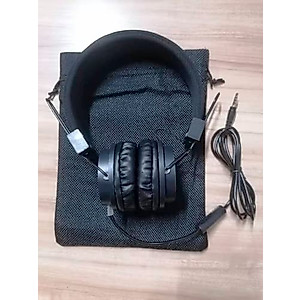 Wired Headphones - Kids Headset Girls Ear Microphone Boys Head mic audiofonos Cord Jack 3.5 Plug for iPhone iPad Chromebook School Laptop Tablet Computer Kindle Black Foldable Travel Volume Limited