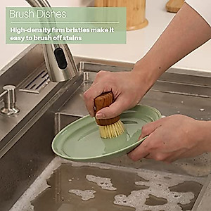 HTB Teak Dish Drying Rack & Dish Scrub Brush