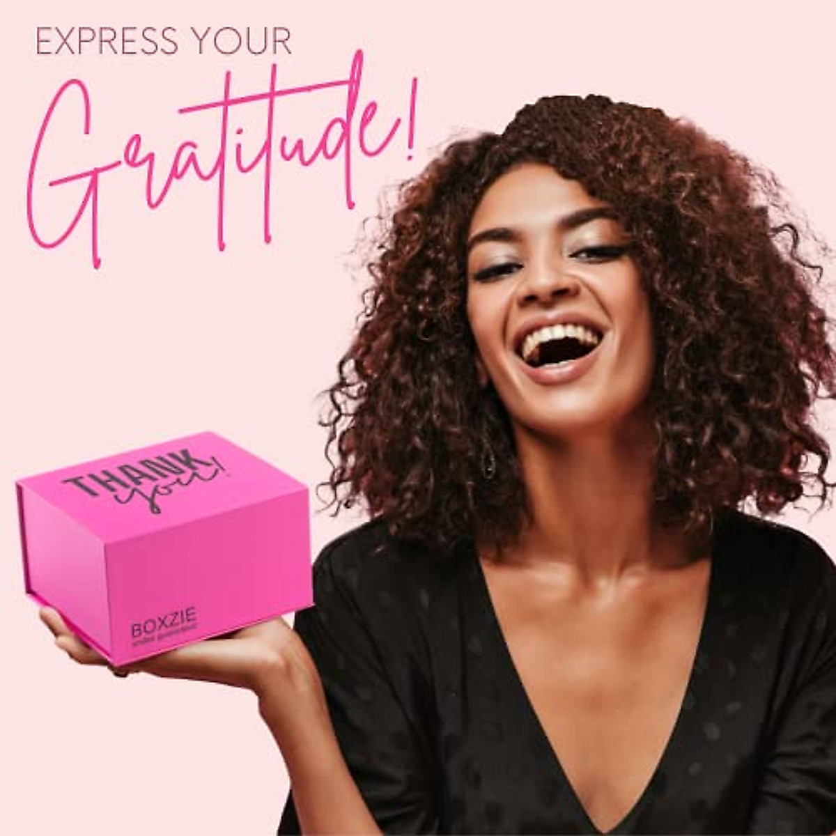 Boxzie Thank You Box for Women - Gratitude Candle & Soap Gift Basket Set - Thoughtful Appreciation Gifts for Coworkers, Employee, Secretary, Hostess, Teacher, Friends, Boss