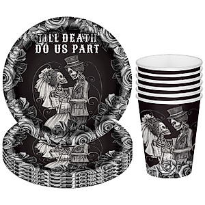 Till Death Do Us Part Wedding Decorations Set Serves 16, Till Death Do Us Party Wedding Bachelorette Decorations, Halloween Bachelorette Wedding Bridal Shower Engagement Party Decorations