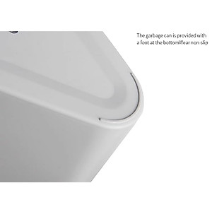 JEIMALEN Plastic Trash Can Small Wastebasket Slim Garbage Can 3.2 Gallon Triangular Trash Bin for Kitchen, Bathroom, Bedroom, Home Office, Outdoor, Dorm Room (White)