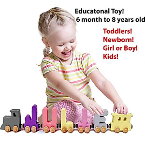 Large Handmade Name Wooden Trains Alphabet Puzzle Name Letters Educational Toys for Kids