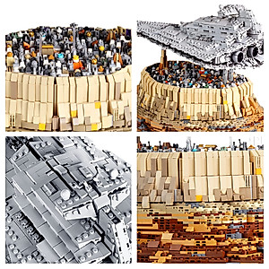 Mould King 21007 Super Star Destroyer Model Kit, 5162+Pcs Spaceship UCS Imperial Building Sets, Awesome Building Toy Gift Ideas for Kids, The Empire Over Jedha City