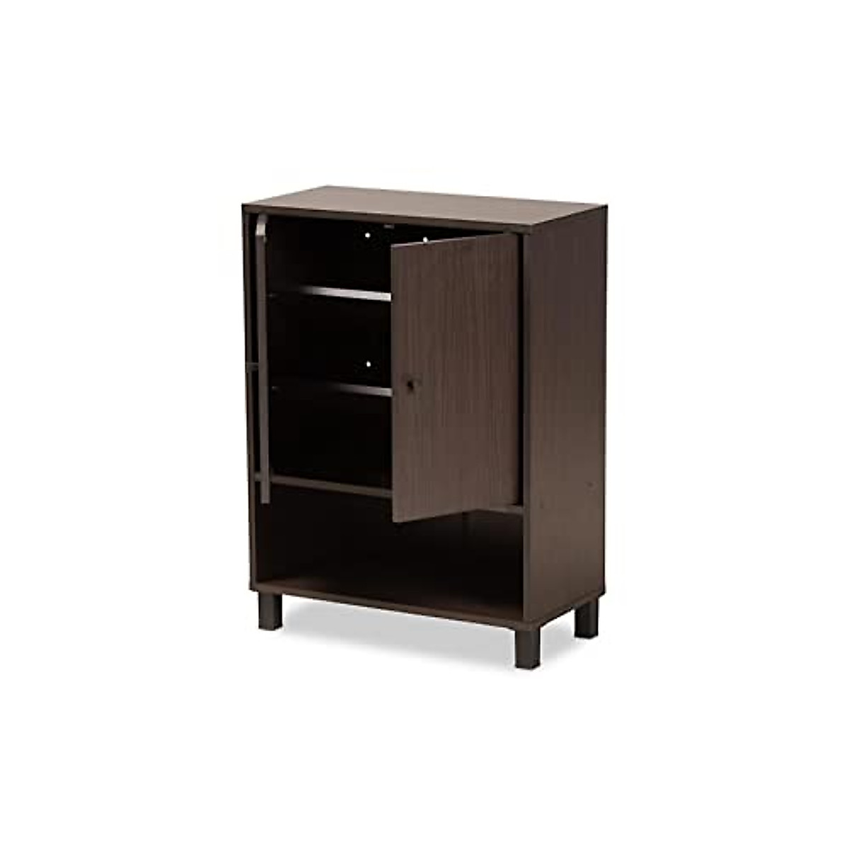 Baxton Studio Dark Brown Shoe Cabinet ATSC1613-Modi Wenge-Shoe Cabinet