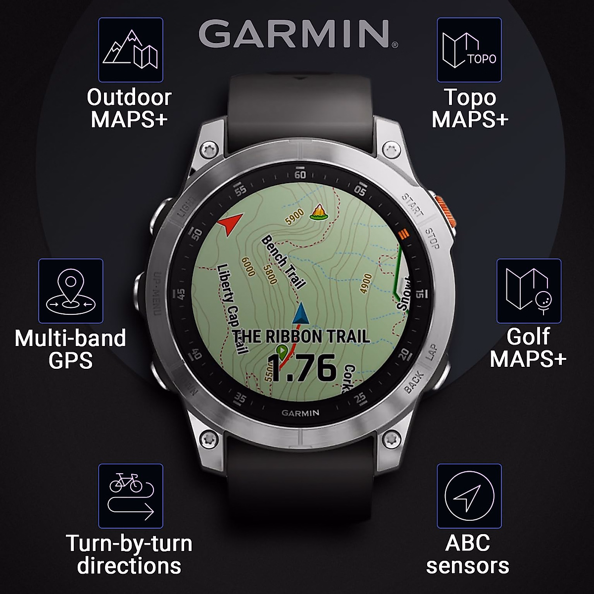 Wearable4U Garmin EPIX (Gen 2) - Slate Steel 47mm Slate | Premium Active GPS Smartwatch with 1.3 in. AMOLED Display. Gift Bundle Energy Set.