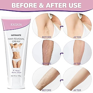 Hair Removal Cream for Women, Intimate Skin Friendly Depilatory Cream for Unwanted Hair in Underarms, Private Parts, Pubic & Bikini Area, Painless Flawless Depilatory Cream, Sensitive Formula