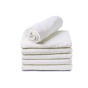 Cotton Bath Towels Set White 24" x 48" Pack of 6 Ultra Soft 100% Cotton Bath Towel White Highly Absorbent Daily Usage Bath Towel Ideal for Pool Home Gym Spa Hotel