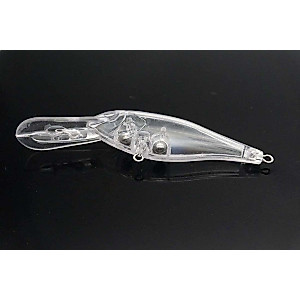 10PCS Unpainted 9.8cm 8.53g topwater Minnow Fishing Lure Crankbait Artificial Hard Bait Carp Pike Bass Wobblers Deep Diving Fishing jerkbait 8195 Free Eye