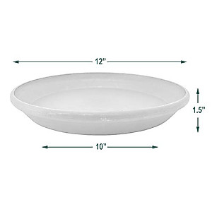PSW AP30C Saucer Drip, Durable Water Tray for Indoor and Outdoor Flower Plant Pots and Planters, 12-Inch, Chocolate