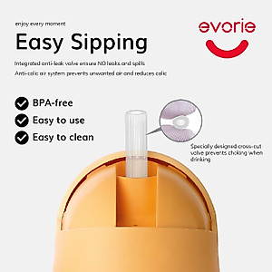 Evorie Tritan Weighted Straw Baby Sippy Cup 7 Oz Leak Poof with Handles for 6 Months Above, Twin Bundle (BlueMoon + Mint)