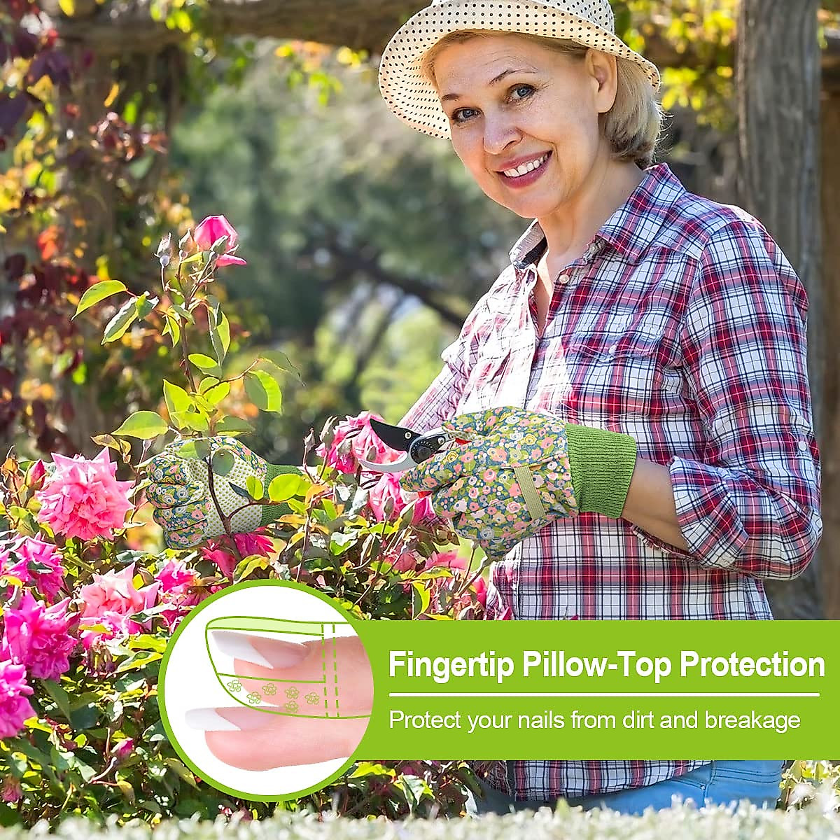 Ainiv Gardening Gloves for Women/Ladies, Non-Slip Grip Garden Work Gloves, Comfortable Thorn Proof Garden Gloves