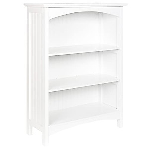 eHemco 3 Tier Bookcase with 2 Arched Supports, 40 Inches, White