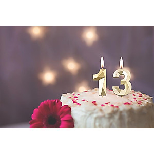 2 inch Gold 13 & 31 Birthday Candles, 3D Diamond Number 13rd & 31st Cake Topper for Boys Girls Birthday Party Decorations Theme Party