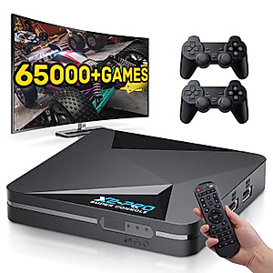 Kinhank Retro Game Console,Super Console X2 PRO Emulator Console with 65,000+ Classic Games,Retro Gaming Console with EmuElec 4.6 &Android 9.0,4K HD Output,2.4+5G,BT 5.0,Compatible with Most Emulators