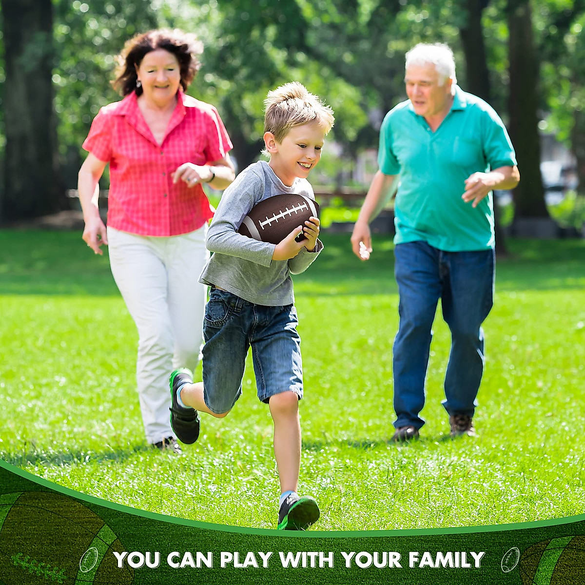 Jerify 9 Pack Rubber Footballs 9 Inch Rubber Footballs Playground Inflatable Football Bulk for Kids Comfortable Grip Football for Junior Youth Outdoor(Brown)