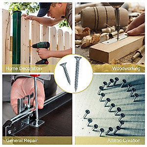 JEGONFRI High Hardness Wood Screws Assortment Kit, 209 pcs, Phillips Drive Flat Head, Wood Screws, Screws, Drywall Screws, Assorted Screws, Screws Set, 6 Sizes (2”,1-1/2”,1-1/4”,1”,3/4”,1/2”)