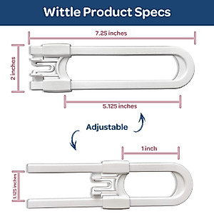6-Pack Sliding Cabinet Locks - Reusable U-Shaped Child Cabinet Locks for Baby Proofing Cabinets, Drawers, Cupboards & More - No Tools, No Drilling, Easy to Use Child Proof Cabinet Latches by Wittle