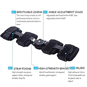 WILLQ Hinged ROM Knee Brace for Post Op Patella Injury Ligament Sports Injuries Arthritis Fracture Post Operative Support Recovery Stabilization Adjustable ​Orthopedic Support Stabilizer