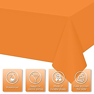 12Pcs Rectangle Plastic Fall Tablecloth Disposable Yellow Brown Orange Tablecloth Rectangle Table Covers for Happy Thanksgiving Day Autumn Harvest Birthday Baby Shower Party Decorations, 54 x 108 Inch