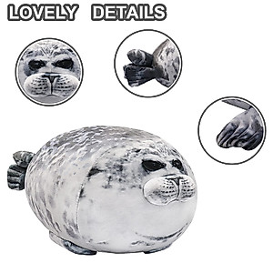 Fortuning's JDS 17.6" Cute Seal Plush Pillow Realistic Cotton Stuffed Animal Plush Toy Lovely Ocean Plushies Animal Hugging Pillow Cushion