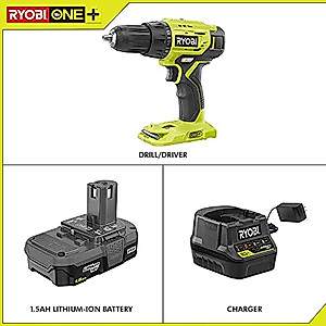 Ryobi P215K 18-Volt ONE+ Lithium-Ion Cordless 1/2 in. Drill/Driver Kit with (1) 1.5 Ah Battery and 18-Volt Charger