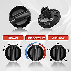 3Pcs AC Heater Blower Fan Control Knob Compatible with 2000 2001 2002 2003 2004 2005 2006 Toyota Tundra Climate Control Knob 55905-0C010