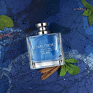 Nautica Voyage N-83 Eau de Toilette 3.4 fl oz (Pack of 1), Notes of Spicy Mint, Cardamom, and Musk, Men's Fragrance, Long Lasting, Everyday Fragrance, Travel Size