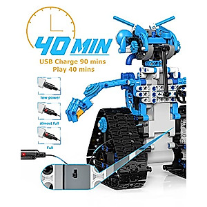 Henoda Robot Toys for 8-12 Year Old Boys Girls, Remote Control Science Programmable Building Block Kit with APP, Birthday Gifts for 8-16 Year Old Boys Girls