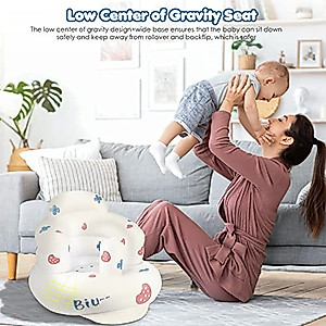 Inflatable Baby Seat Portable Baby Chairs for Babies 6 to 36 Months,Summer Toddler Chair for Sitting Up, for Home Playing Dining Bathing Traveling, Cute and Easy to Clean