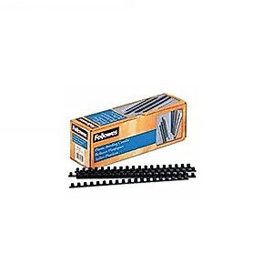Fellowes Plastic Comb Bindings, 3/8 inch Diameter, 55 Sheet Capacity, Black, 100 Combs/Pack