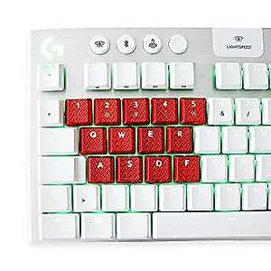 HUYUN Texture Tactility Backlit 13 keycaps Replacement for GL Tactile Switch Logit G813/G815/G913/G915 TKL RGB Mechanical Gaming Keyboard (Red 13keys)