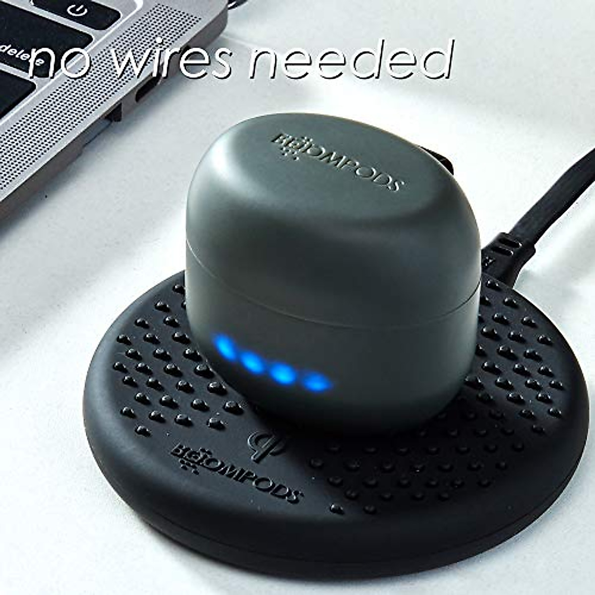 BoomPods BOOMBUDS XR+ Bluetooth Wireless Earbuds - Sweatproof, Waterproof with IPX7 Rating - Great Sound for Your Workouts, Working in The Office, Running and Other Sports - Wireless Charging