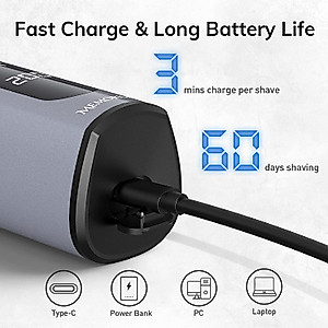 Memorism Electric Shaver for Men, Wet and Dry Waterproof Electric Razor - Cordless 3D Rechargeable Rotary Shaver with LED Display, Blizz RS3