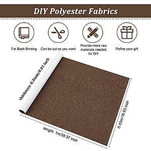 OLYCRAFT 39.4x16.9 Inch Brown Book Binding Cloth Bookcover Fabric Surface with Paper Backed Book Cloth Close-Weave Book Cloth for Book Binding Scrapbooking DIY Crafts