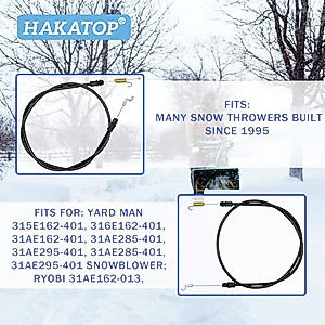 HAKATOP Snow Thrower Clutch Cable Replaces Cub Cadet 746-0910A, 746-0910 and MTD 746-0910A