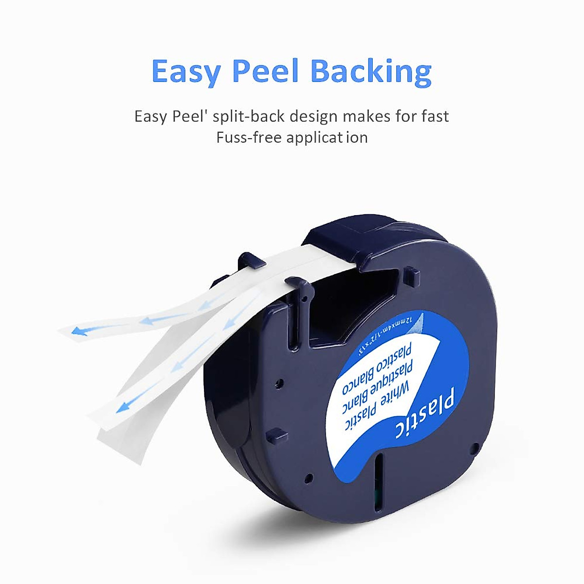 Compatible with Dymo Plastic Label Tape, Replacement for Dymo Letratag Label Refills 12mm x 4m 1/2 x 13 Color Tape 91331 91330 16952 Work for Dymo Letra Tag LT-100H LT-100T QX50