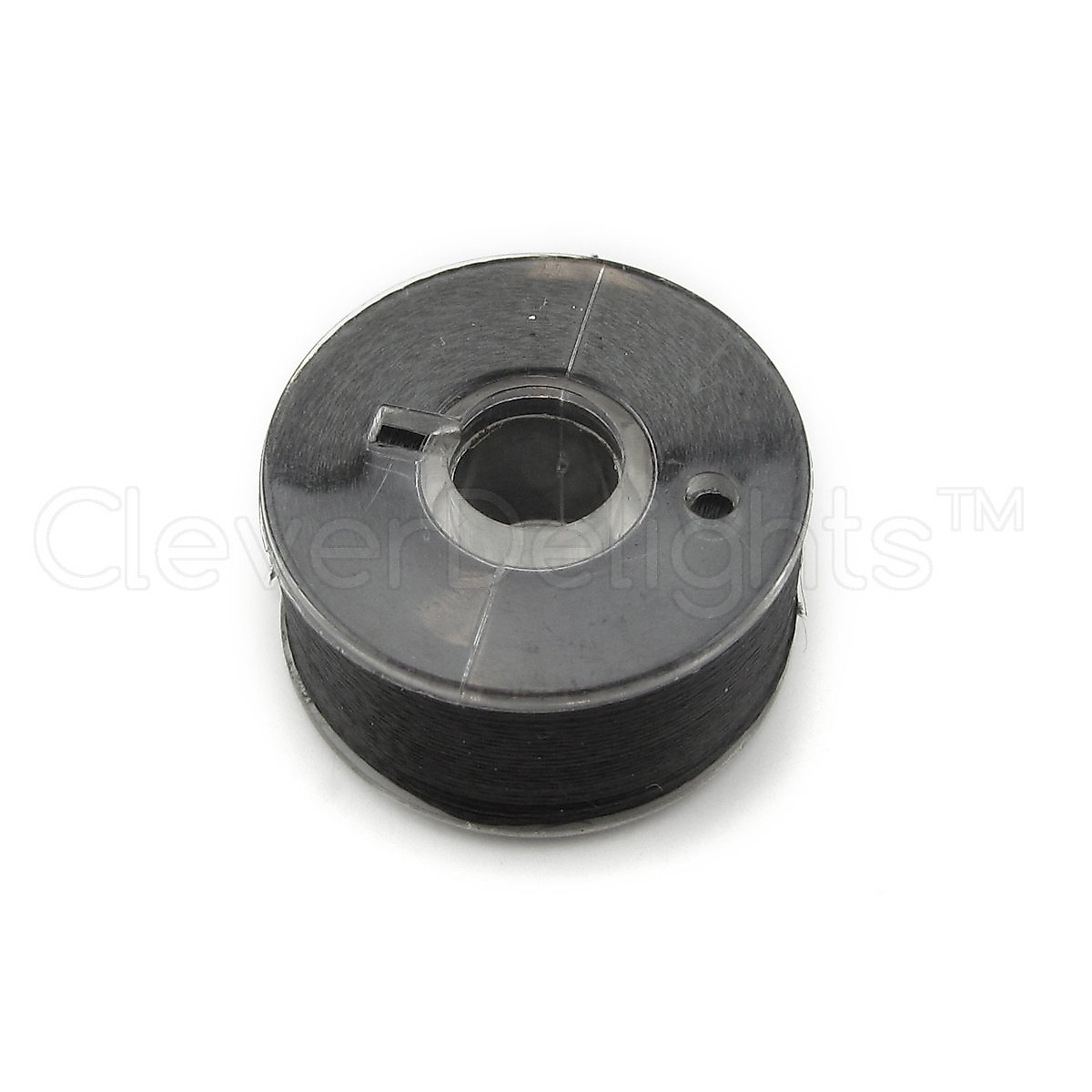 CleverDelights Black and White Prewound Bobbins - 24 Pack - Size A Bobbins - 60wt - SA156 Replacement