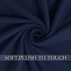 Fleece Blanket Twin Size - Polar Soft Brushed Fabric for Bed, Sofa, Living Room - Thermal Lightweight Spread - All Season Cozy Throw Blanket or Pet Blankets - 56’’ x 92’’ - Navy Blue