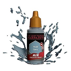 The Army Painter Warpaint Air Wolf Grey - Acrylic Non-Toxic Heavily Pigmented Water Based Paint for Tabletop Roleplaying, Boardgames, and Wargames Miniature Model Painting