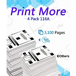 EASYPRINT (BCMY) Compatible 116 Toner Cartridge Replacement for HP 116A Used for Color Laser MFP 179Fnw, 178nw, 179fwg; 150a 150nw 150 Series Printer, (Total 4-Pack, W2060A W2061A W2062A W2063A)