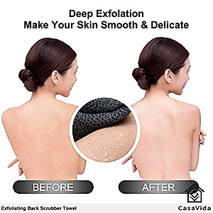 Back Scrubber for Shower Towel - Back Scrubber Shower Cloth Nylon Japanese Stretchable Bath Exfoliating Towel Body Shower Wash Rear Scrub Wash Scrubbers Back Scrub Washcloth 2 Pack by CasaVida