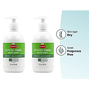 O'Keeffe's Working Hands Moisturizing Hand Soap; 12 oz Pump; Unscented; (Pack of 2)
