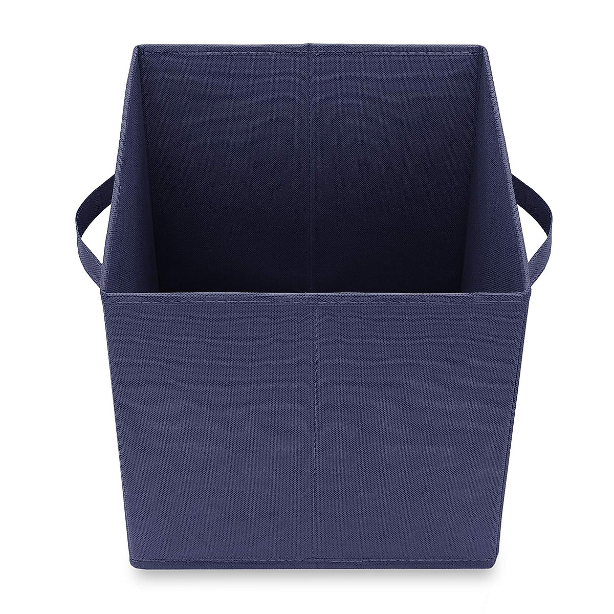 Casafield Set of 12 Collapsible Fabric Cube Storage Bins, Navy Blue - 11" Foldable Cloth Baskets for Shelves, Cubby Organizers & More