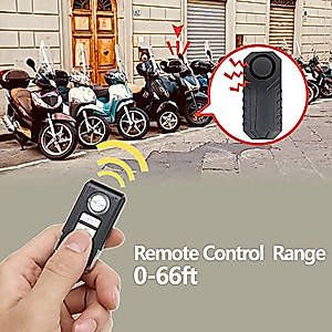 Japard Bicycle Alarm System Anti Theft with Horn, 113dB Loudest Wireless Bike Alarm with Remote, Motorcycle Alarm Motion Sensor Remote, Waterproof, Battery Operated, Wireless, E-Bike Door Window Car