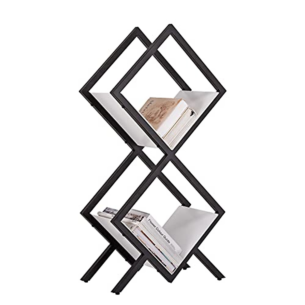 CA CENG AN Metal Bookshelf, Modern Industrial Bookcase,Small Bookshelf,Simple Bookshelf